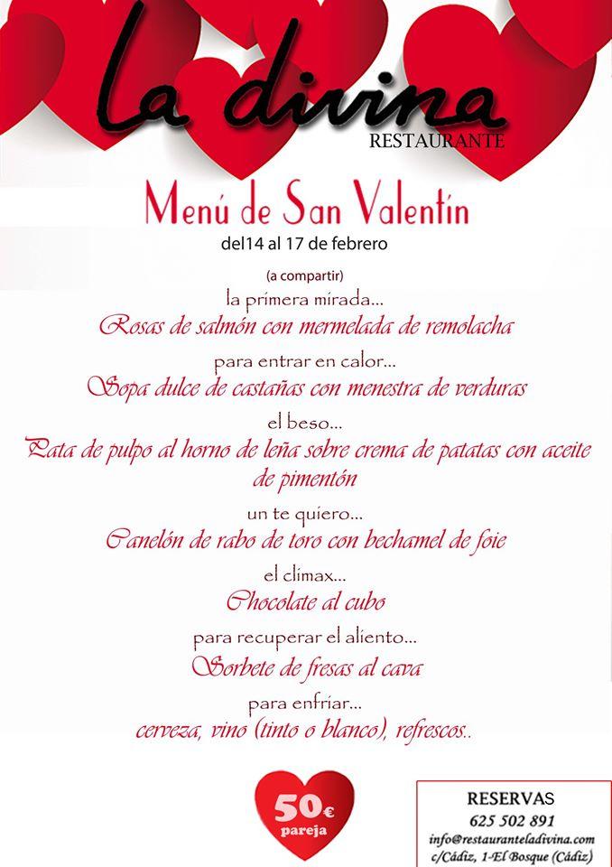 Menu at Restaurante La Divina, El Bosque