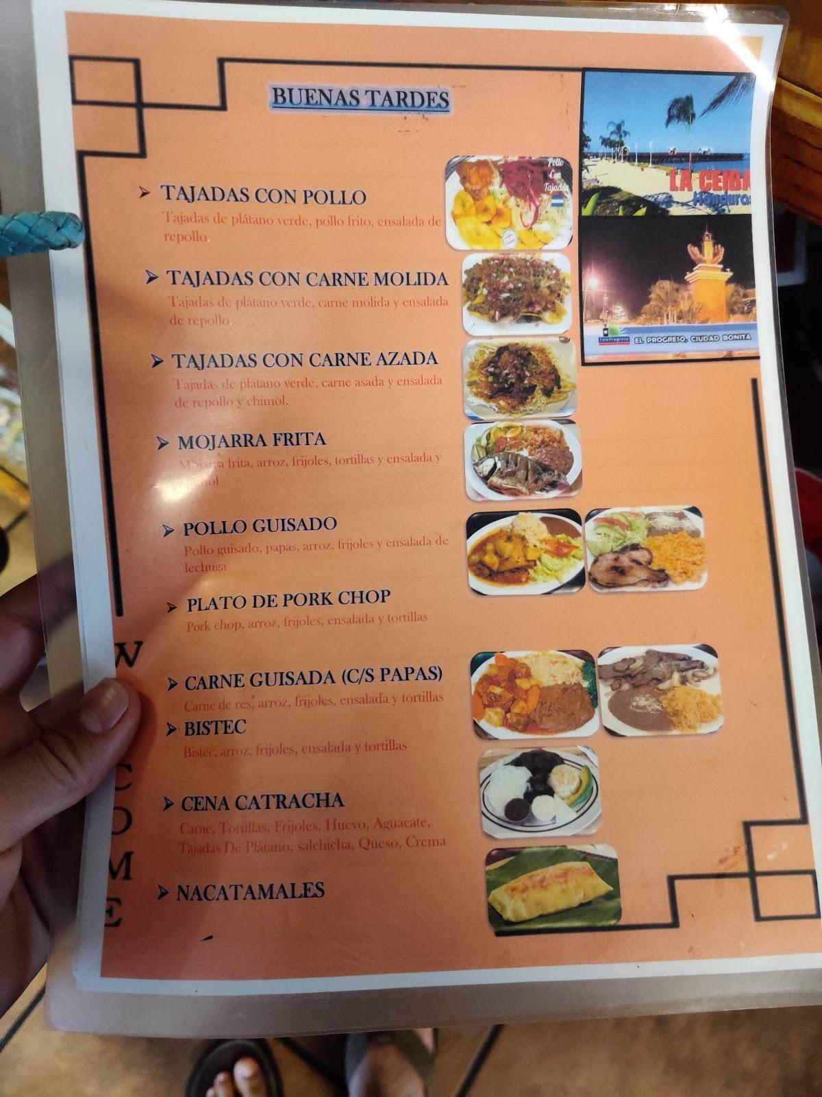 Menu at Geneses Honduran Restaurant, San Antonio