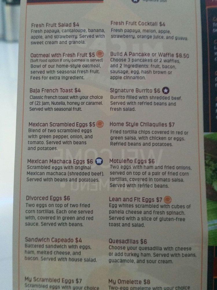 Menu at Mi Casa Es Su Casa restaurant, Los Algodones