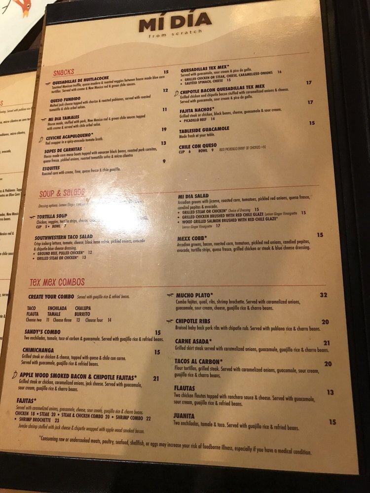 Menu at Mi Dia From Scratch pub & bar, Grapevine