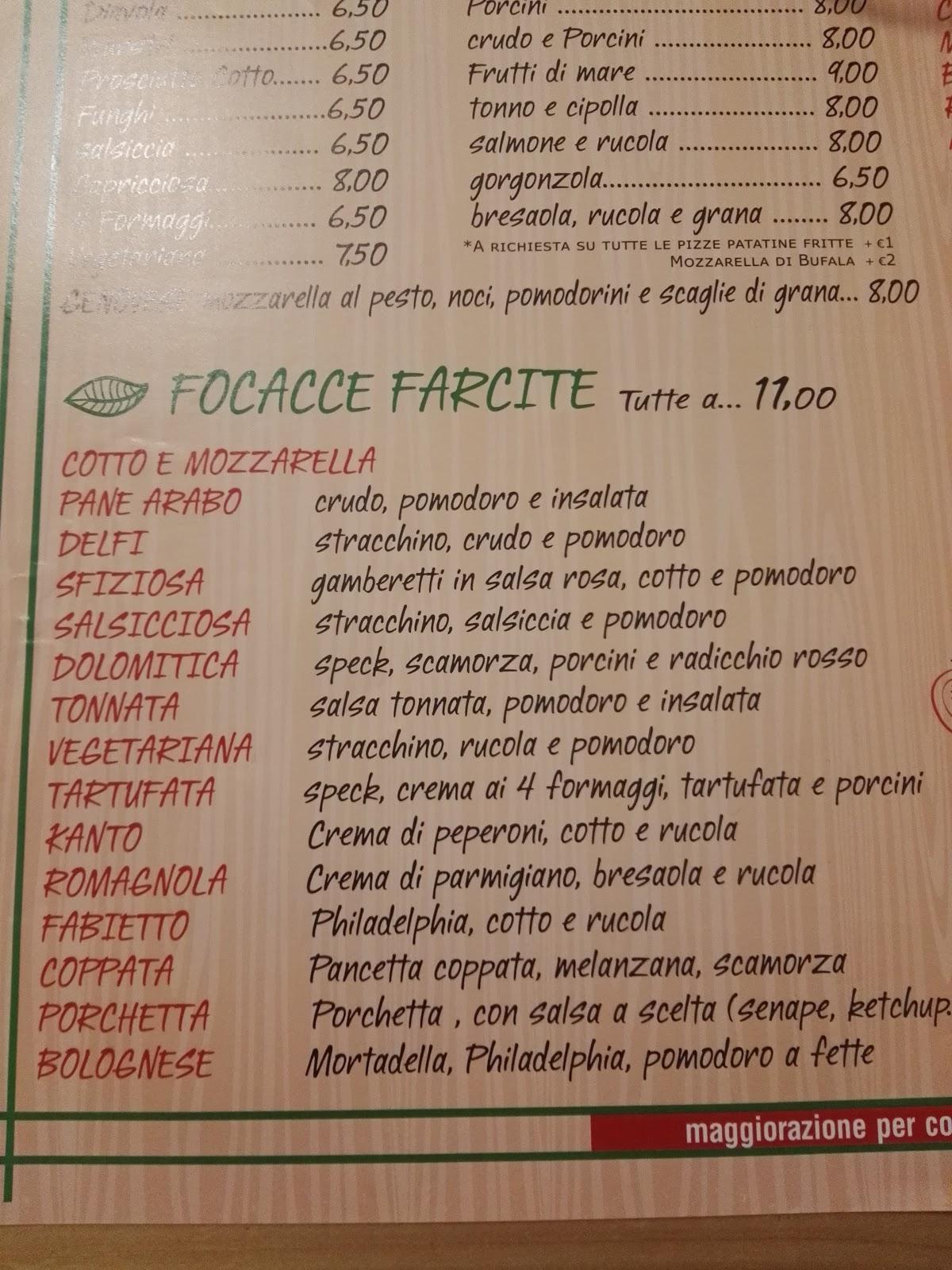 Menu da Pinseria Romana Da Fabietto pizzeria, Marina di Massa