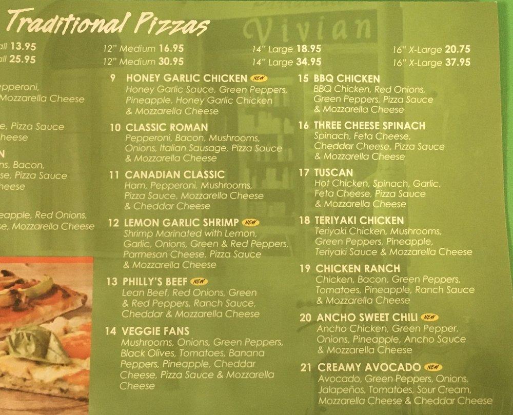 Menu at Red Swan Pizza pizzeria, Edmonton, 98 Ave NW