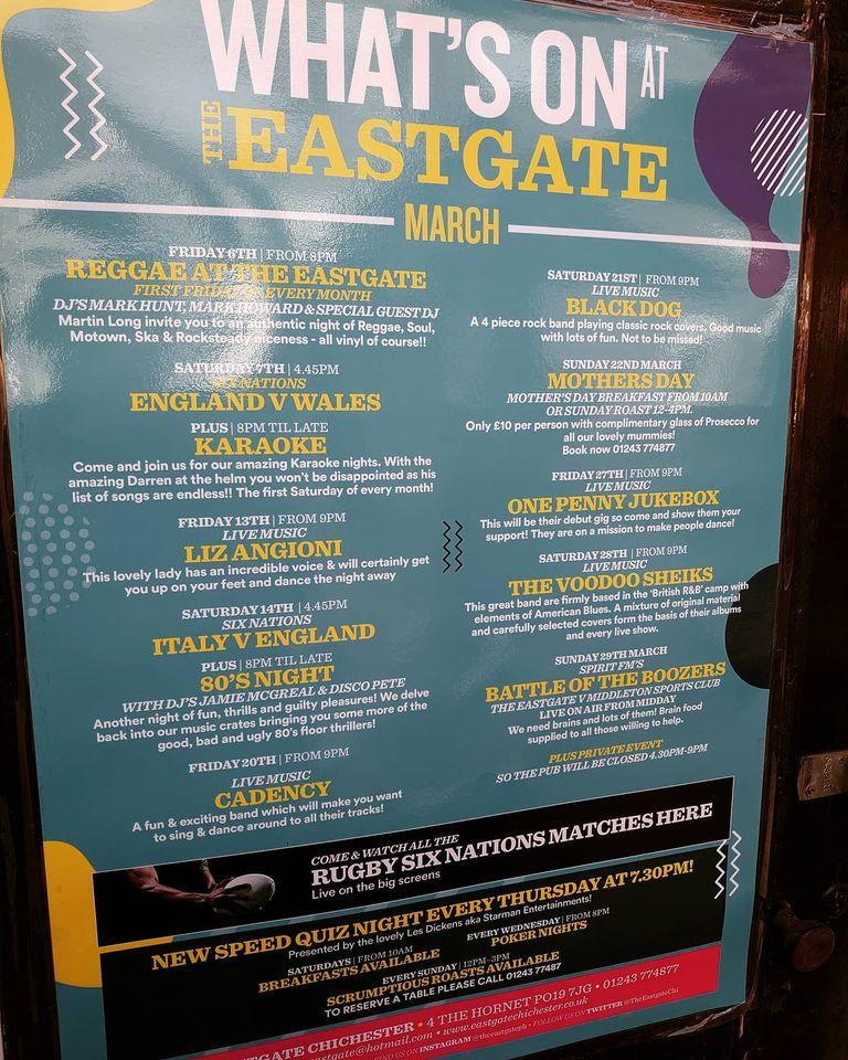Menu at The Eastgate pub & bar, Chichester