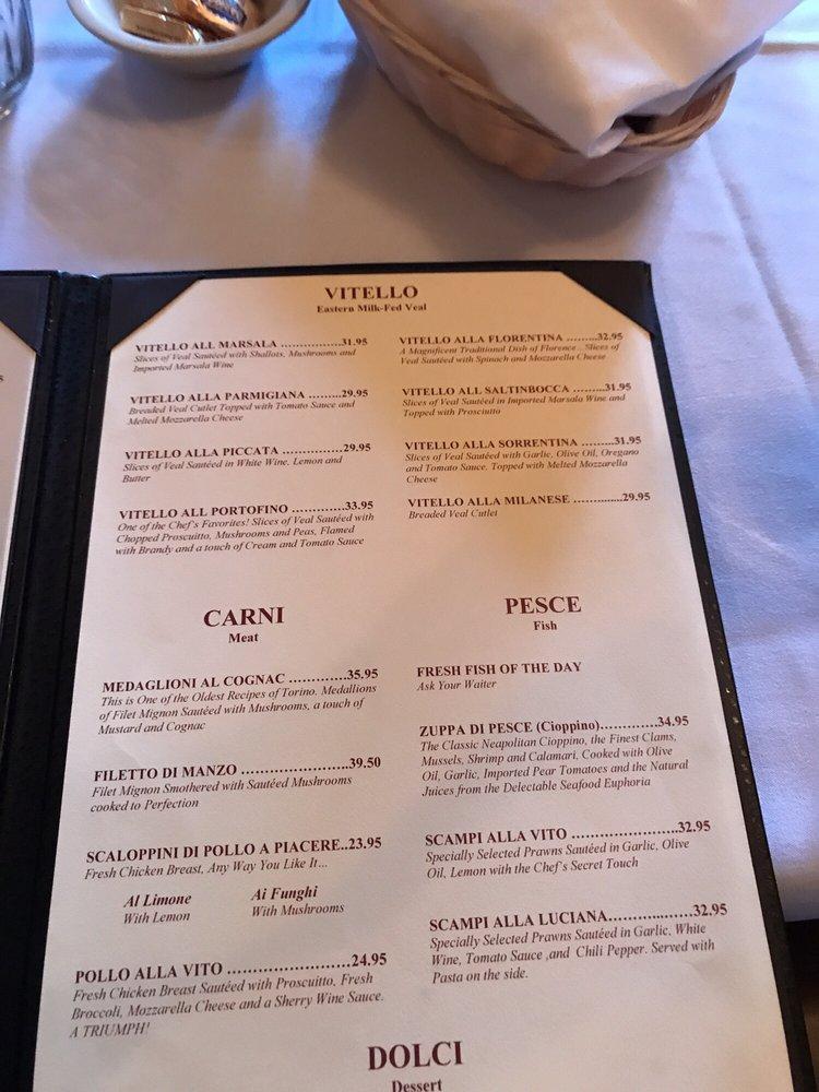 Menu at Vito Restaurant, Santa Monica