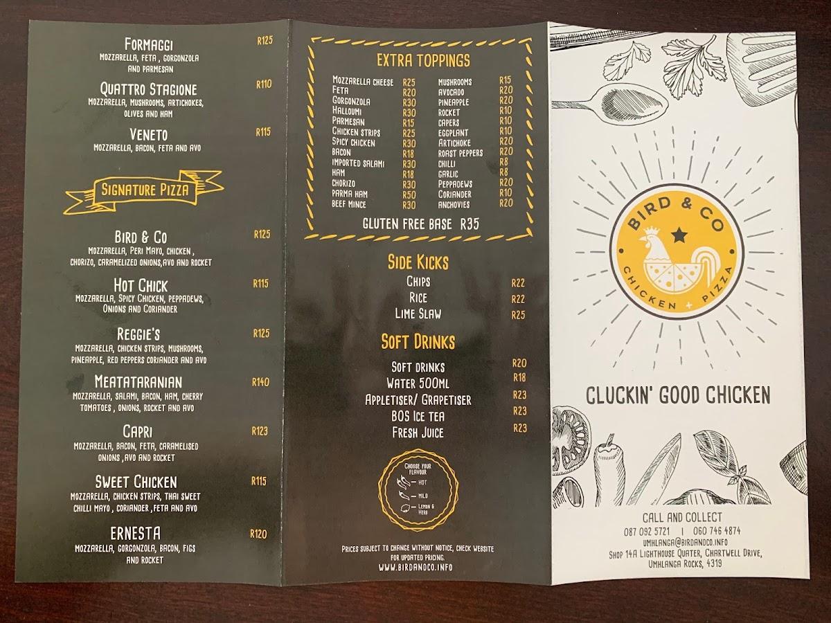 Menu at Bird & Co Umhlanga restaurant, Durban, Shop 14a