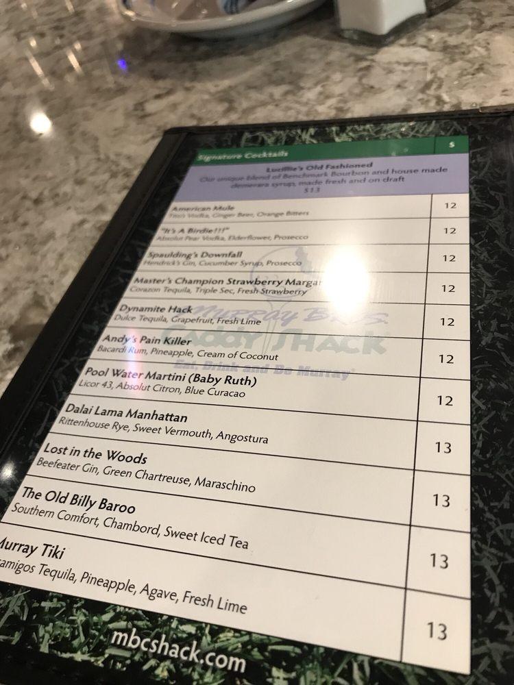 Menu at Murray Bros. Caddyshack pub & bar, Rosemont, Balmoral Ave