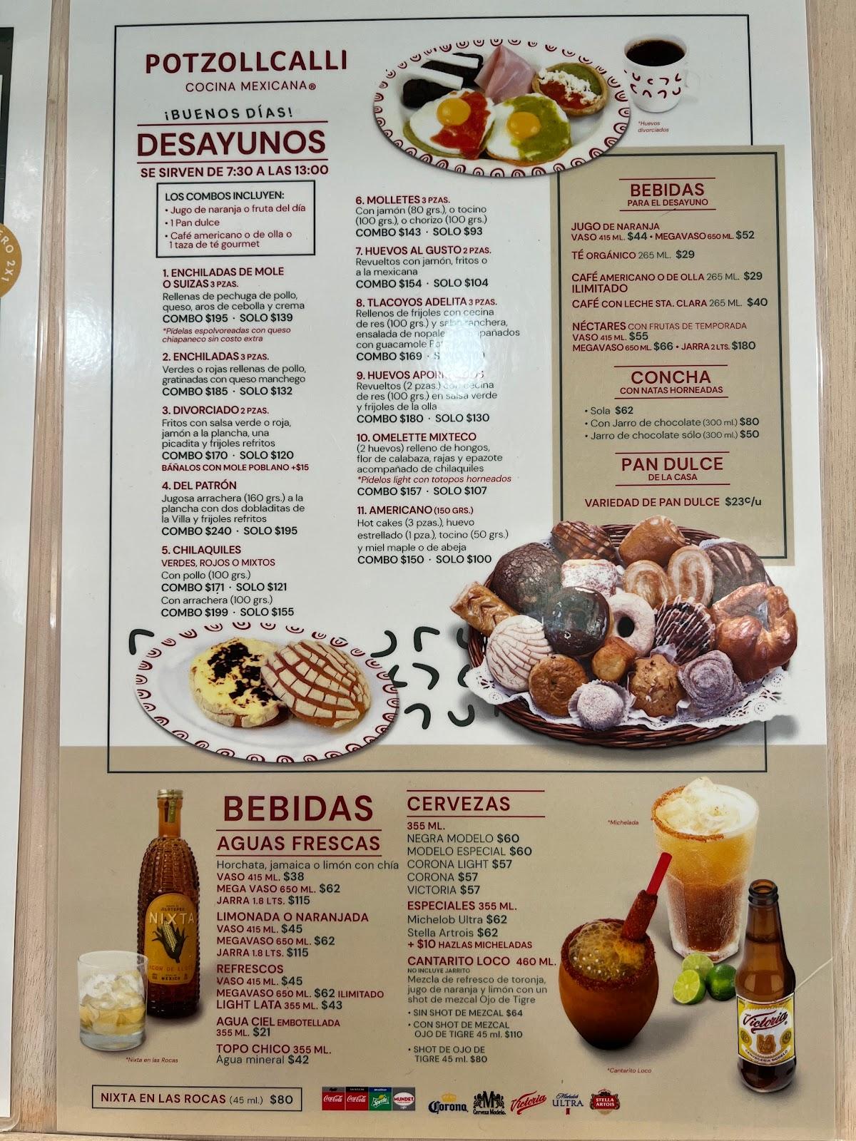 Menu at Potzollcalli Macroplaza restaurant, Merida, C. 42 565