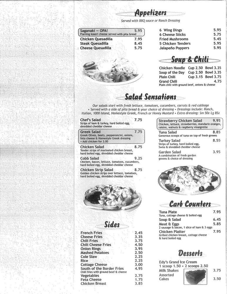 Menu at Olympic Grill restaurant, Detroit, 119 W Warren Ave
