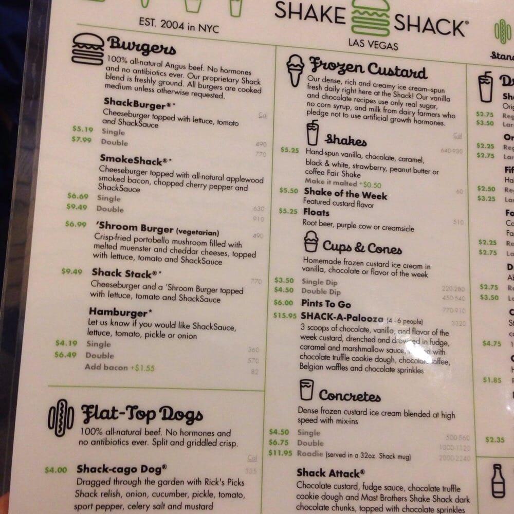 Menu at Shake Shack NYNY Hotel (LV BLVD) restaurant, Las Vegas, Las ...