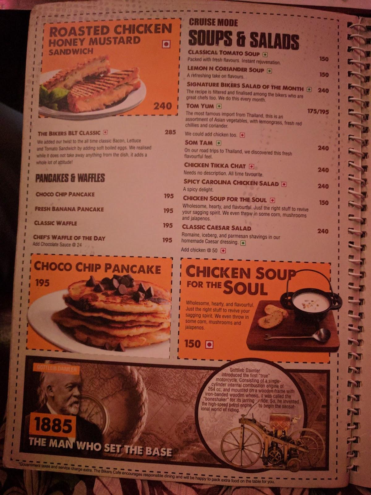 Menu at The Biker's Cafe - (Classic ), Gurugram