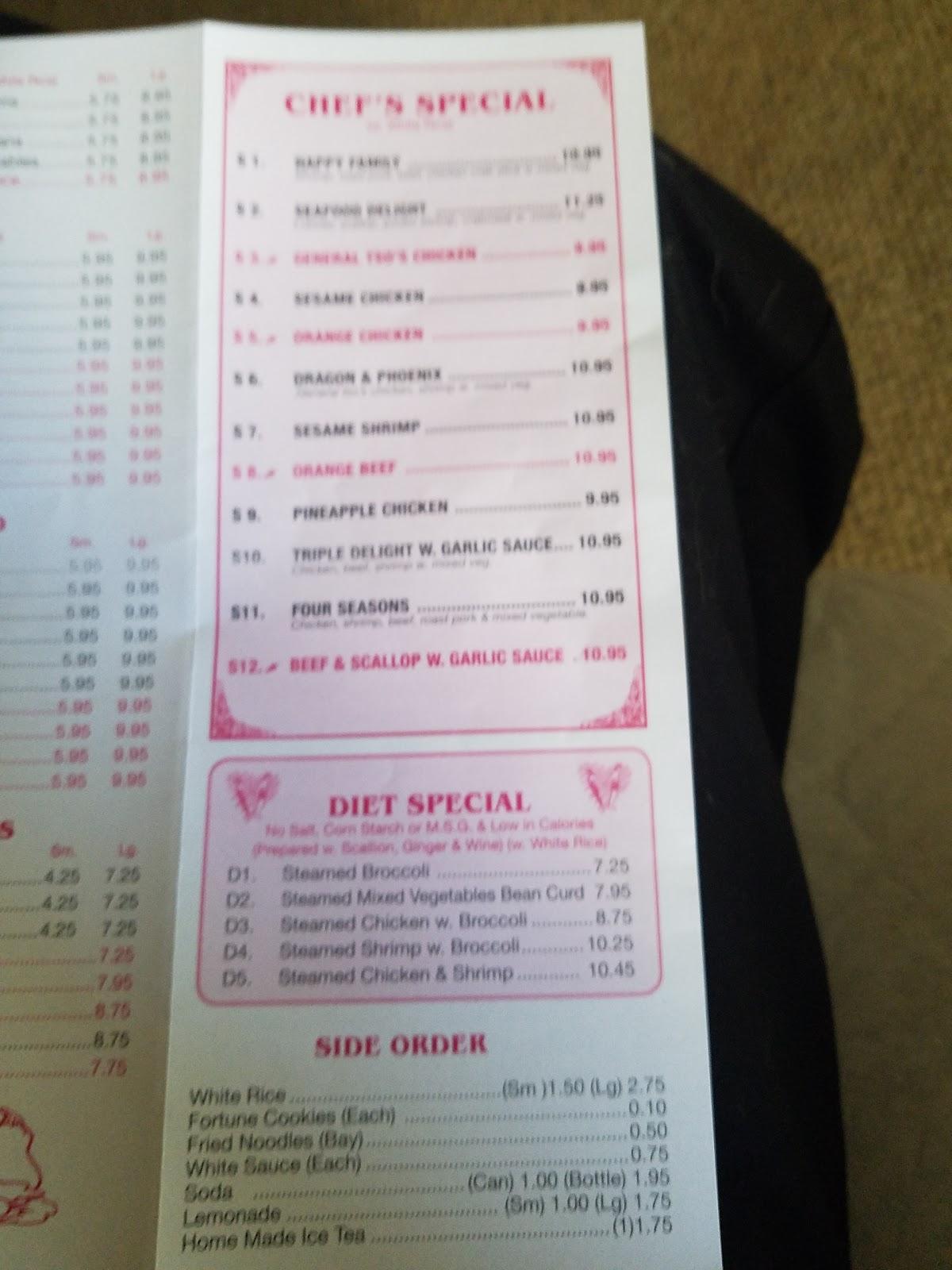 Menu at Yummy Cuisine restaurant, Florence