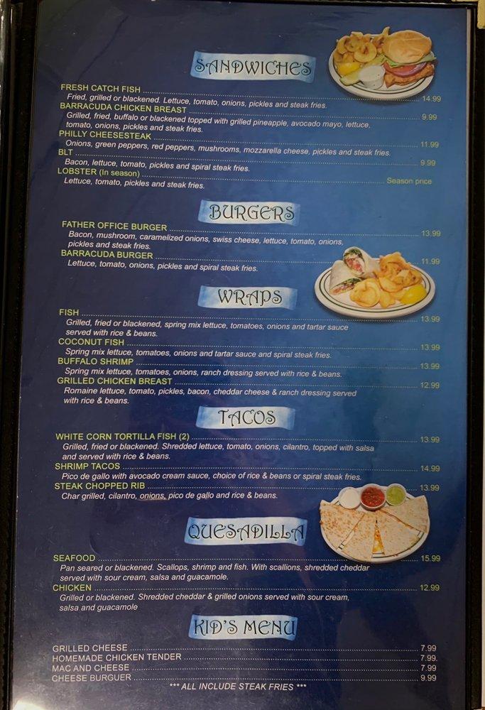 Menu at Barracuda Grill, Marathon