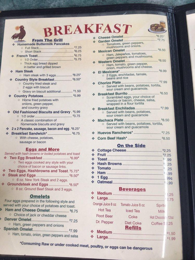 Menu at El Rancho Restaurant, Kingman