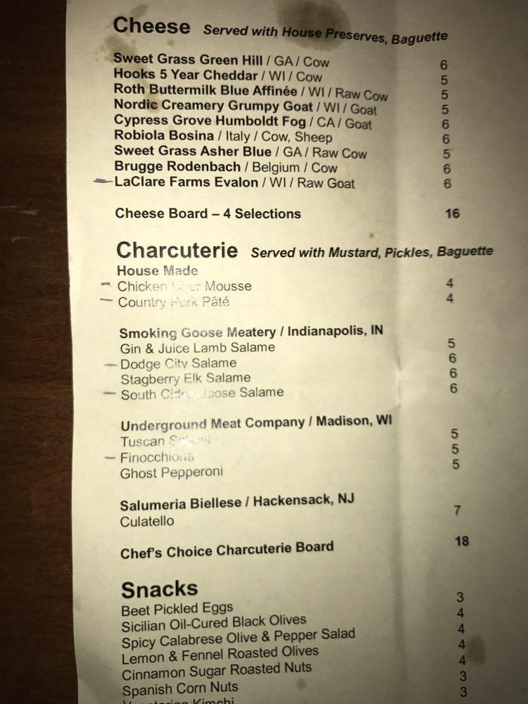 Menu at Odd Duck restaurant, Milwaukee, S Kinnickinnic Ave