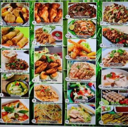 Menu at Pan Thai take away kafé catering restaurant, Mosjøen