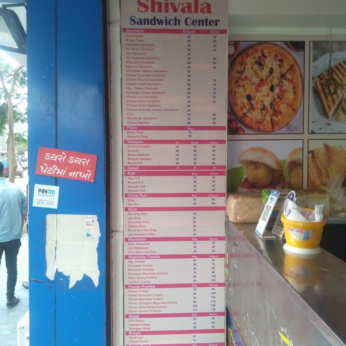 Menu at shivala sandwich, Ahmedabad