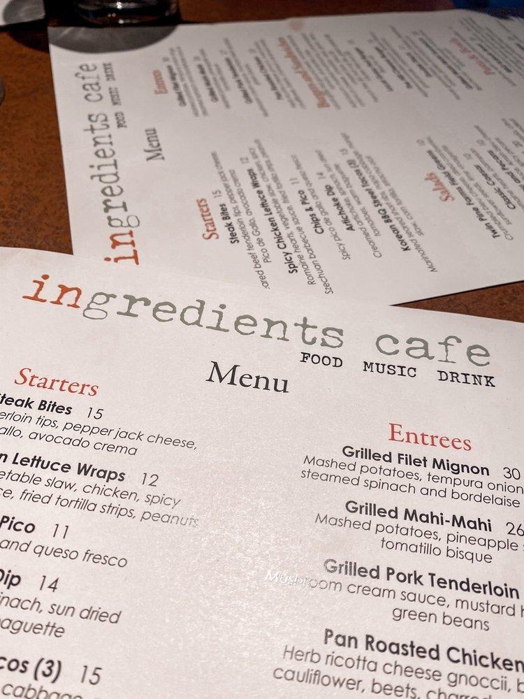 Menu at Ingredients Cafe, White Bear Lake