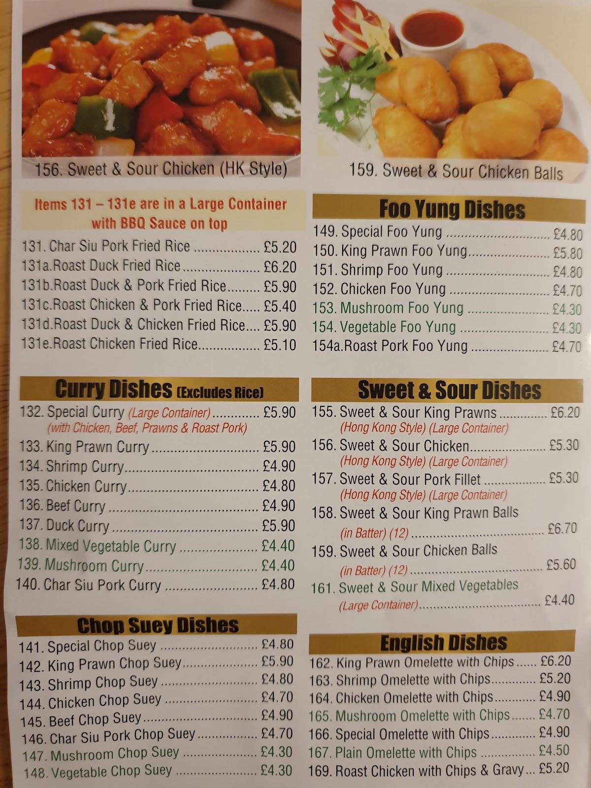 Menu at Lucky Star Chinese Takeaway fast food, Great Dunmow