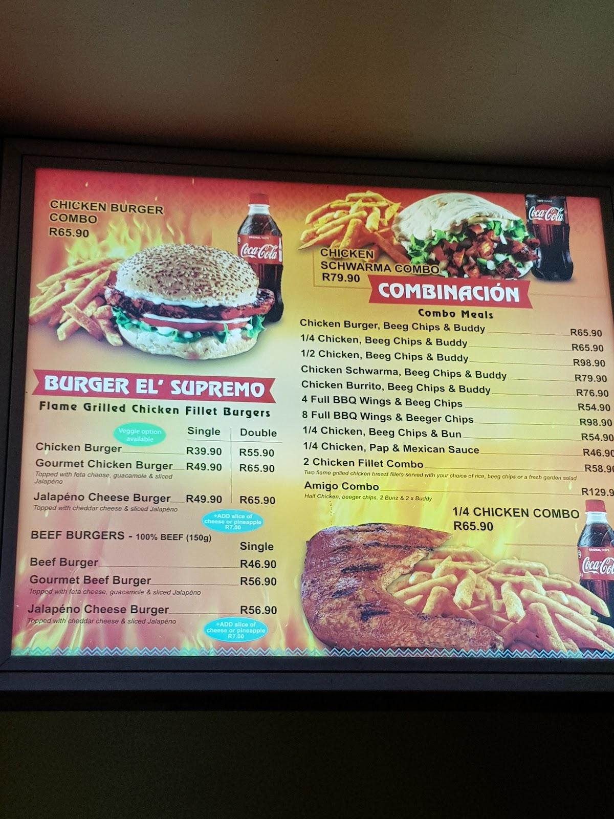 Menu at Mochachos Bosmont restaurant, Johannesburg, 3