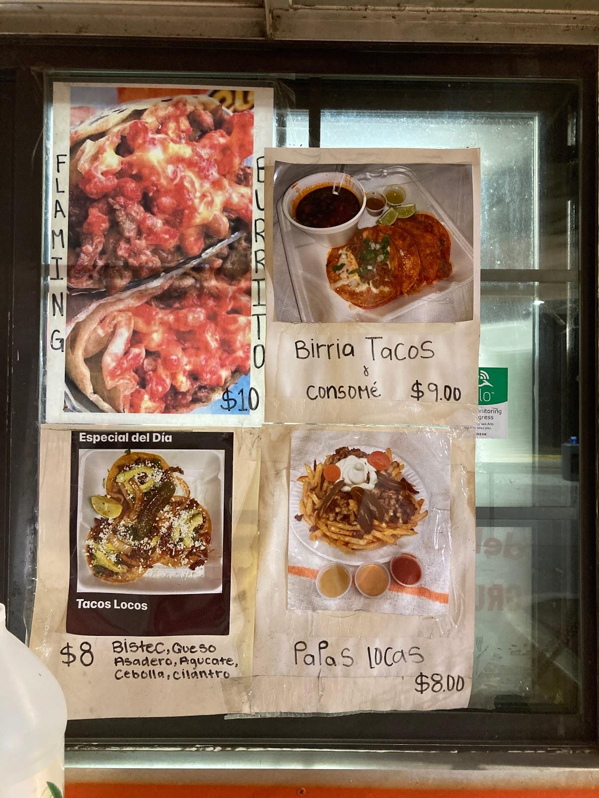 Menu at Secret Taco Stand restaurant, Austin