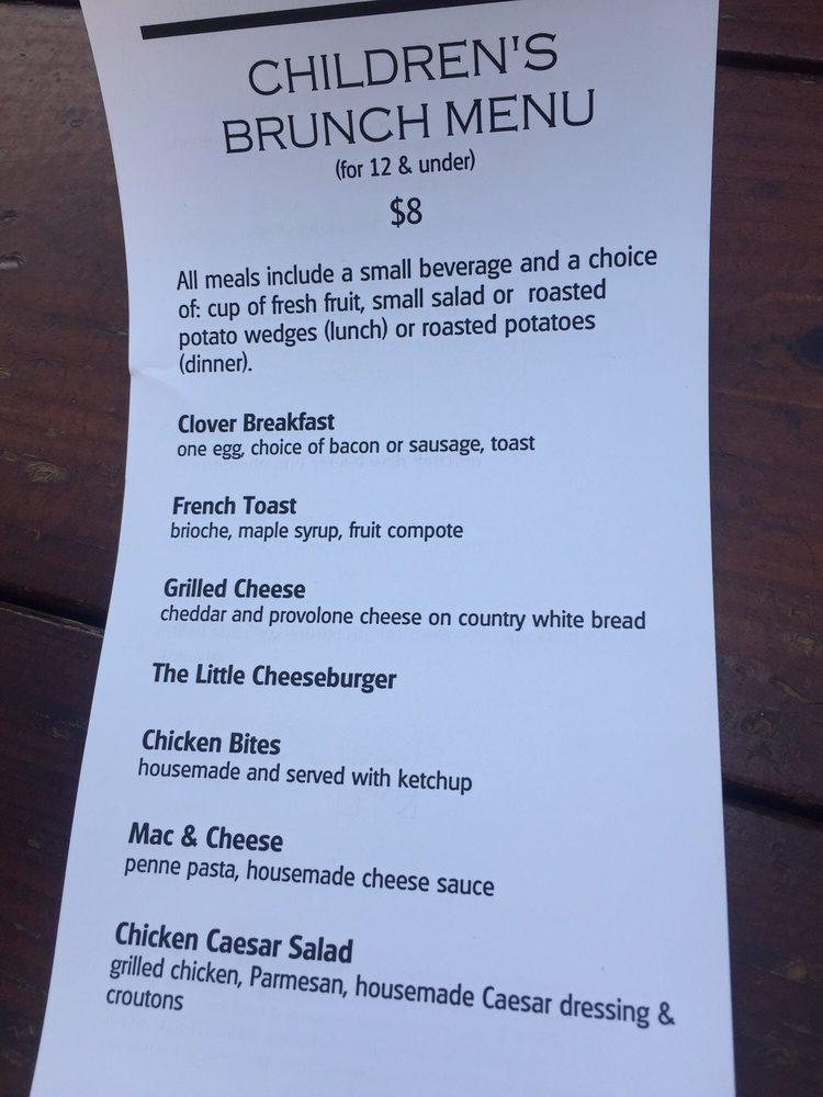Menu at Clover Restaurant & Bar, Spokane
