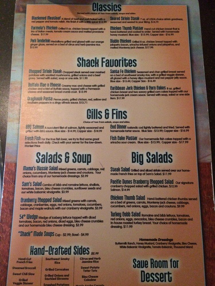Menu at Copper Blue restaurant, Milford