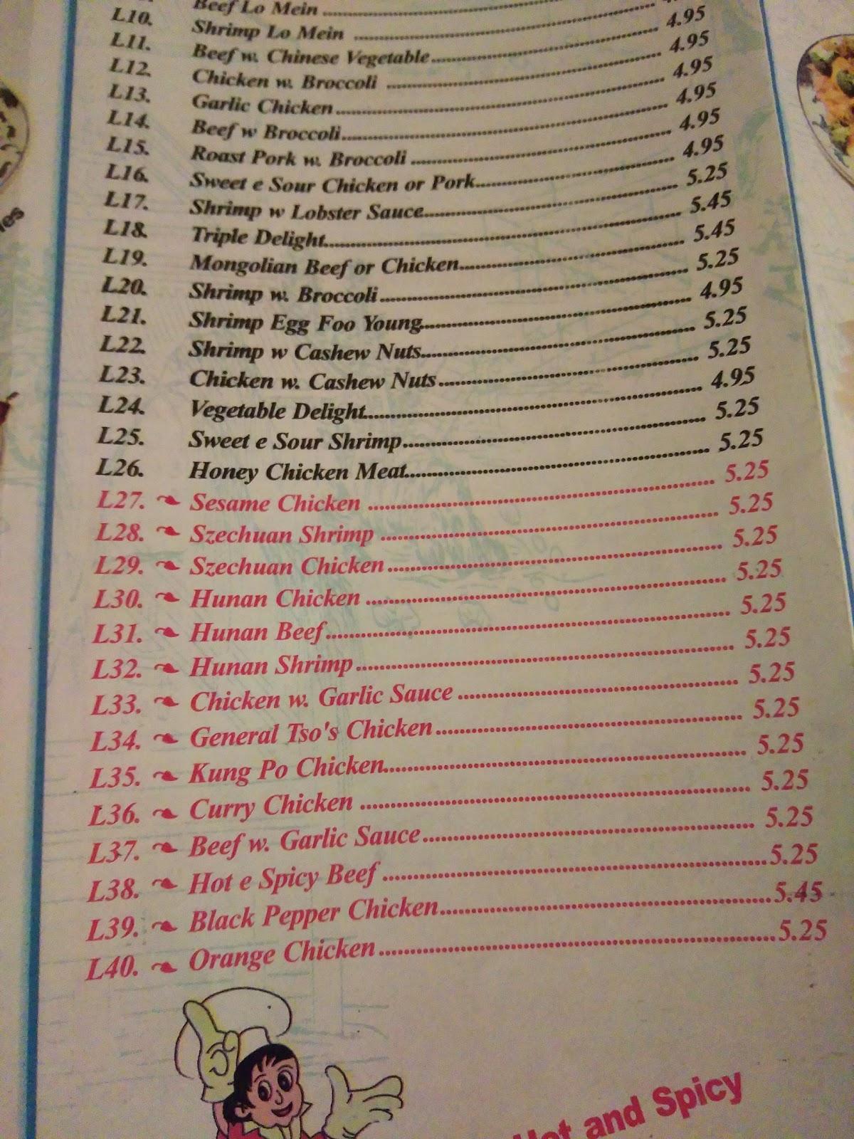 Menu at King Chef restaurant, Mobile