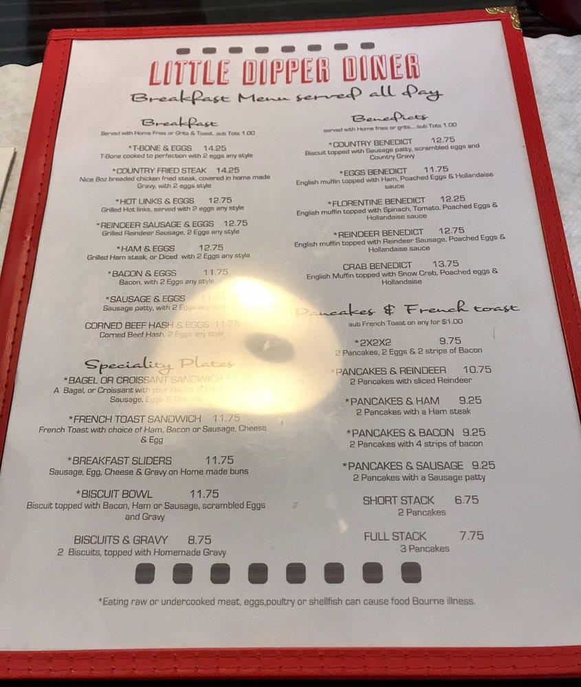 Menu at Little Dipper Diner restaurant, Anchorage, W Dimond Blvd #106