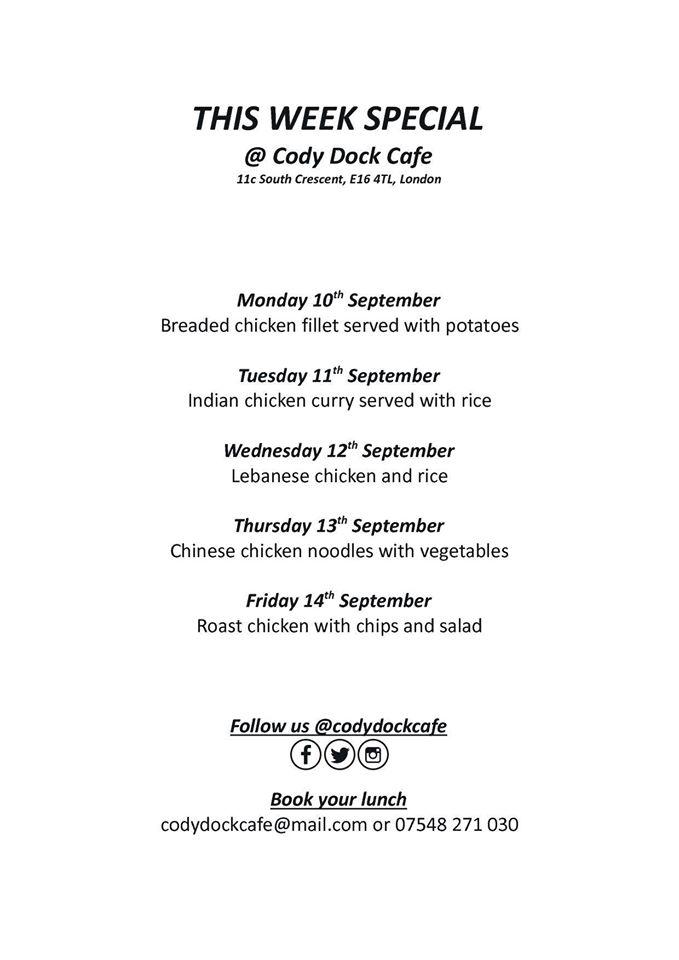 Menu at Riverside Café cafe, London, 11C South Cres