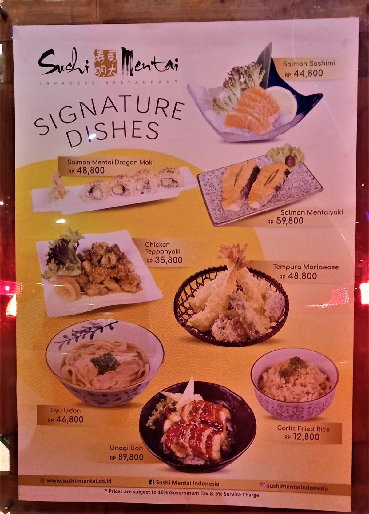 Menu at Sushi Mentai Funtastico Bintaro Emerald restaurant, South Tangerang