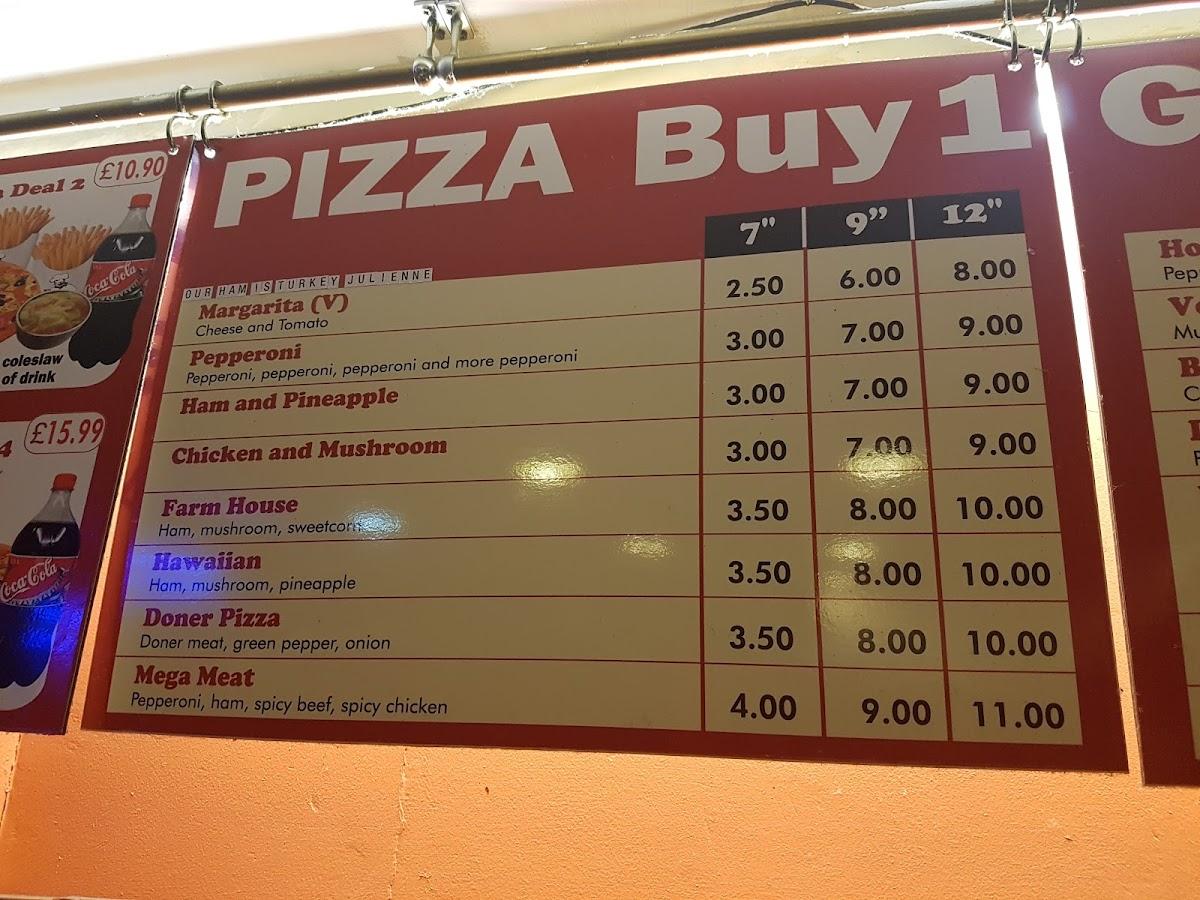 Menu at Doner Master pizzeria, Mountsorrel, 4 King St