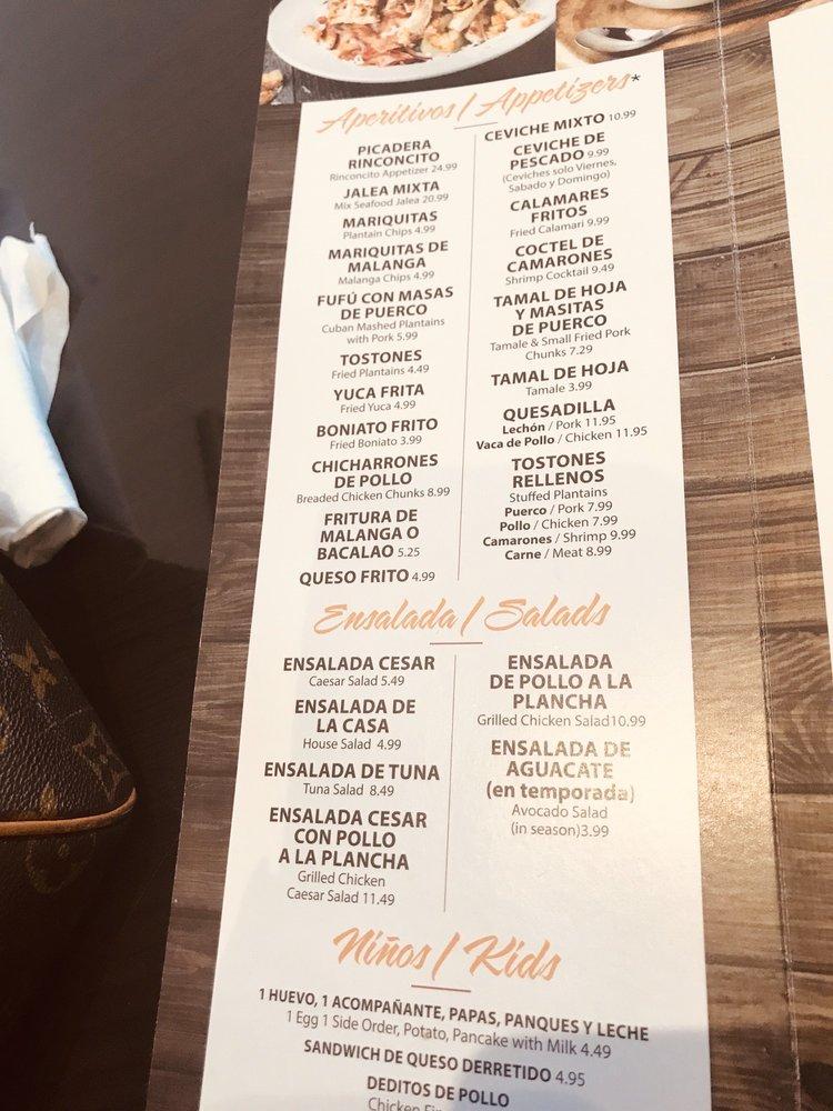 Menu at El Rinconcito Latino Sunset Drive restaurant, Kendall West, SW ...