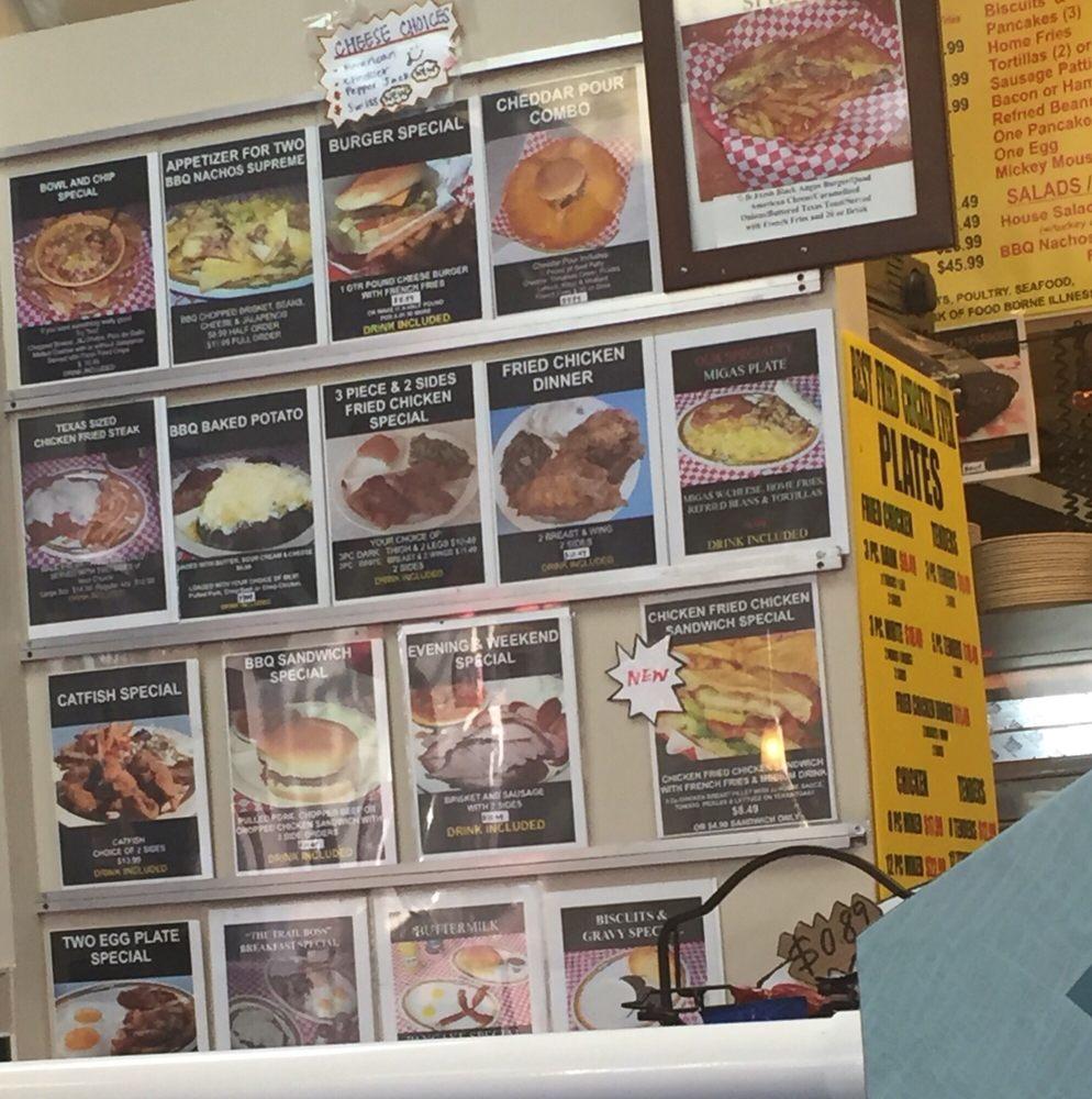 Menu at J&J BBQ & Burgers, Lago Vista
