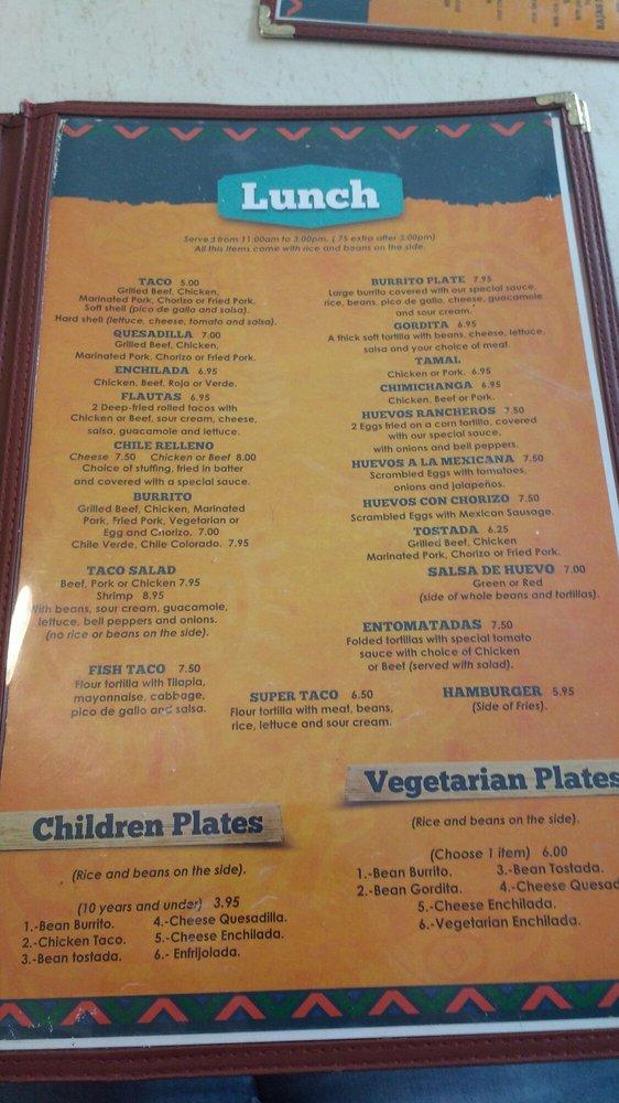 Menu at La Roca restaurant, Lincoln City, US-101