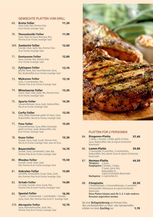 Menu at Restaurant Hermes, Düsseldorf, An d. Vehlingshecke 60