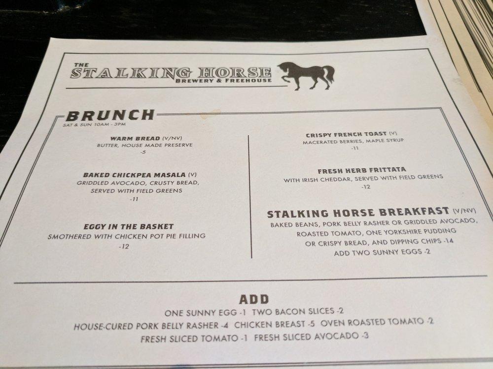 Menu at The Stalking Horse Brewery & Freehouse pub & bar, Los Angeles