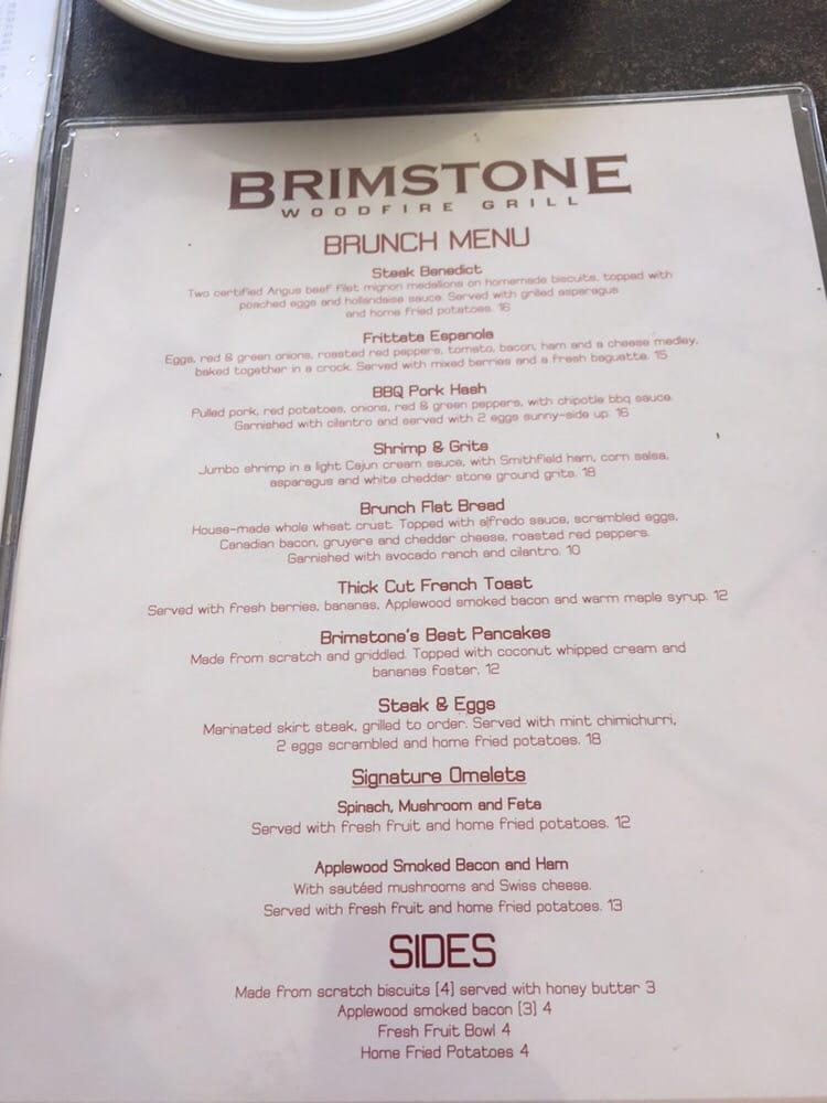 Menu at Brimstone Woodfire Grill steakhouse, Pembroke Pines