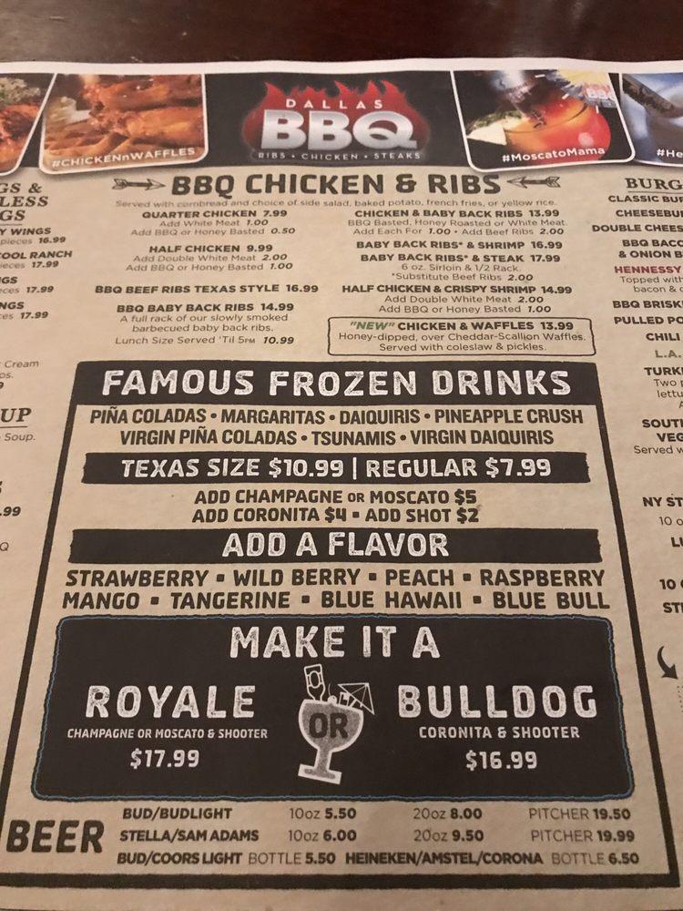 Menu at Dallas BBQ, New York City, 3rd Ave