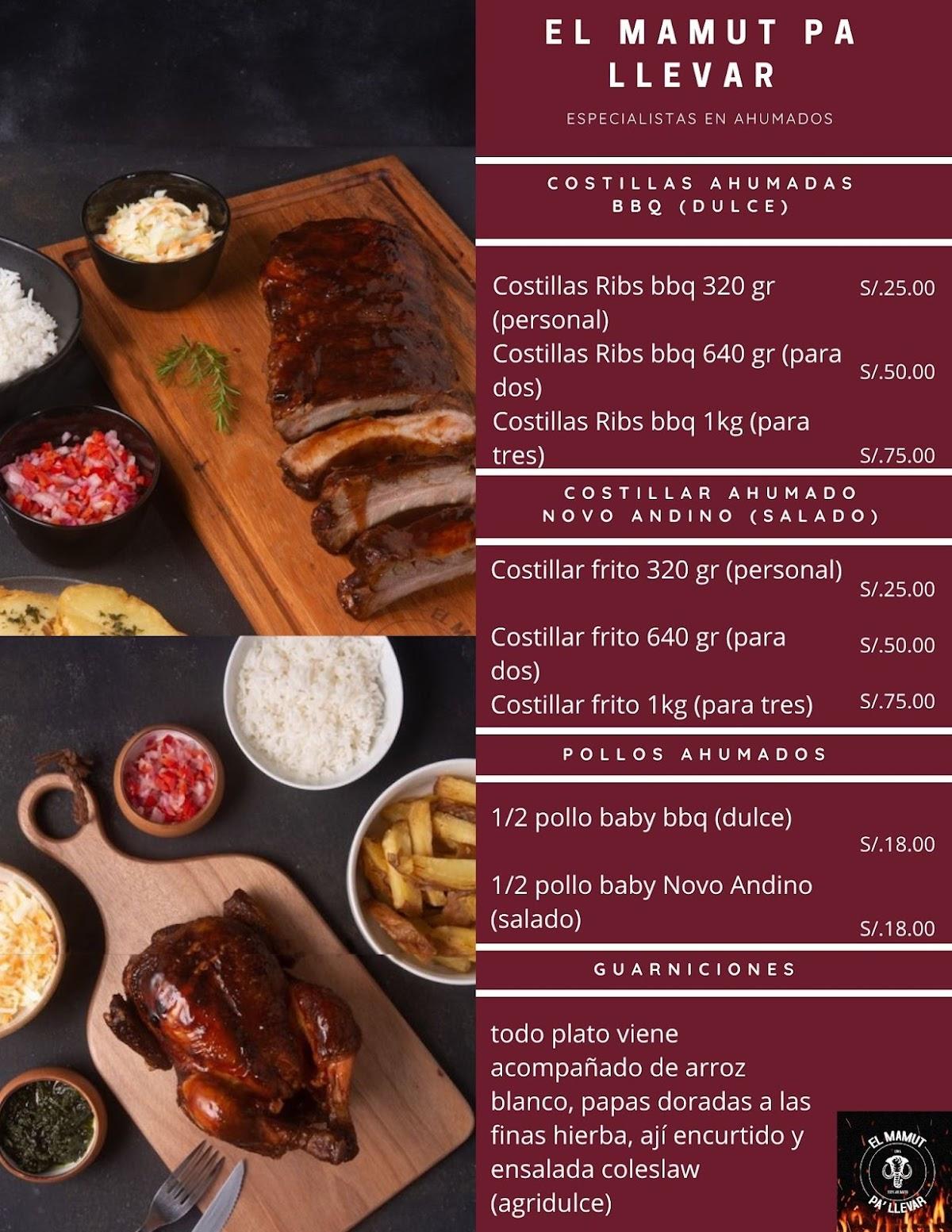 Carta del restaurante El Mamut Pa’ Llevar, Lima