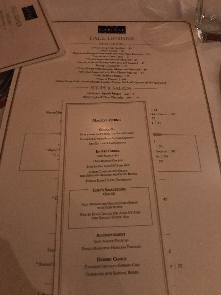 Menu at The Capital Grille pub & bar, Orlando, Conroy Rd A146