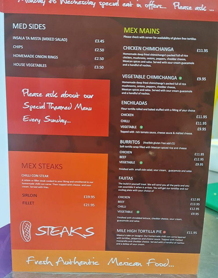 Menu at Cloud nine hornsea restaurant, Hornsea