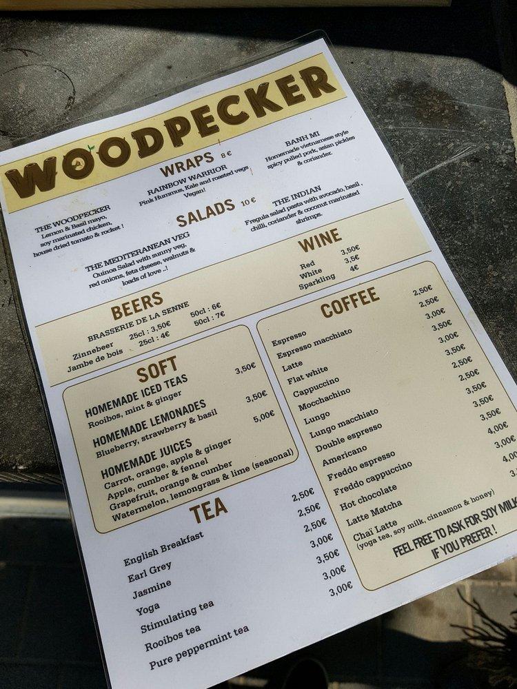Menu at Woodpecker Bois de la Cambre, Brussels, Carr des Attelages 1