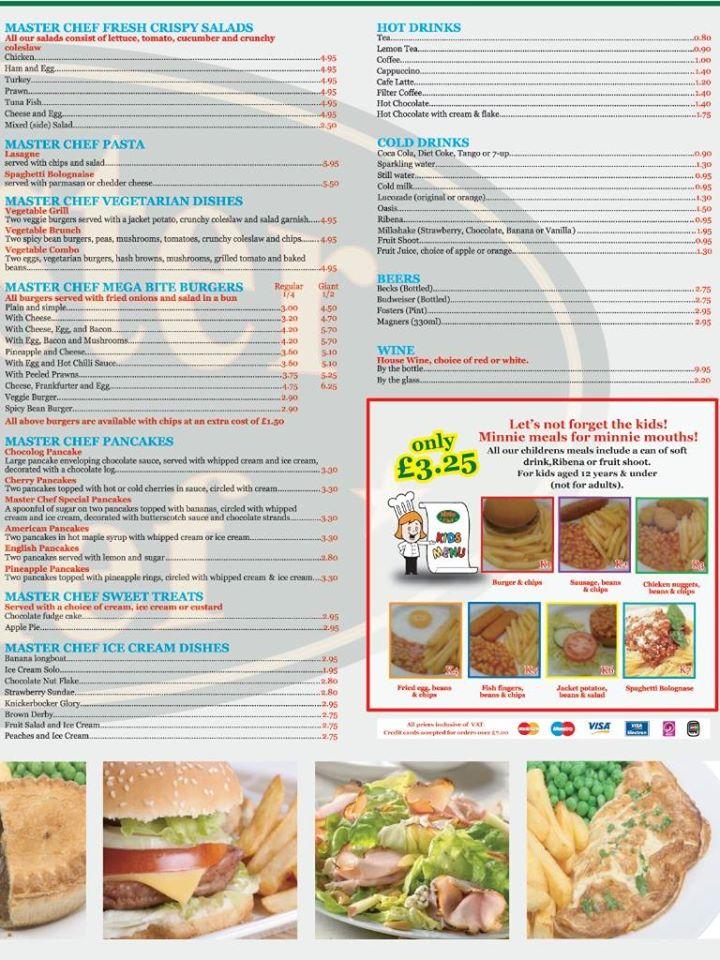 Menu at Master Chef restaurant, Ruislip, 74 Victoria Rd