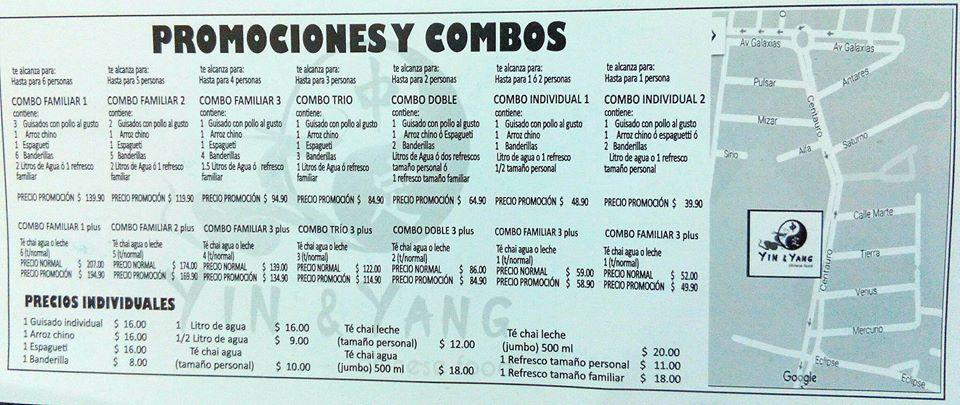 Menu at YIN YANG chinese food restaurant, Tarímbaro