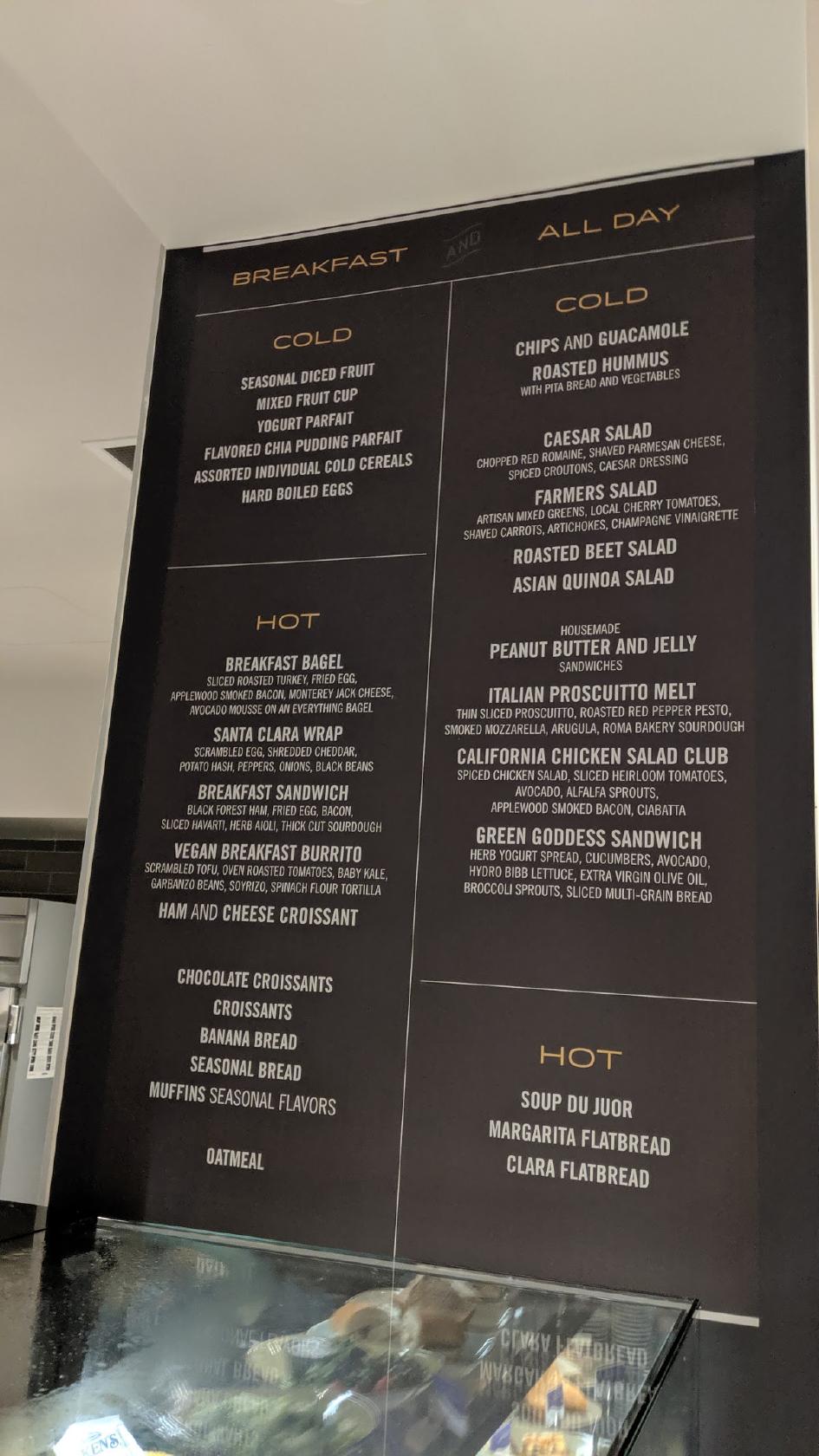 Menu at Market Cafe, Santa Clara, Great America Pkwy