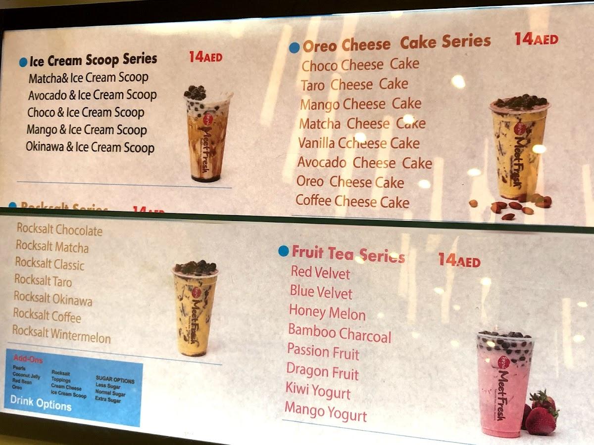 Menu at Meet Fresh, UAE