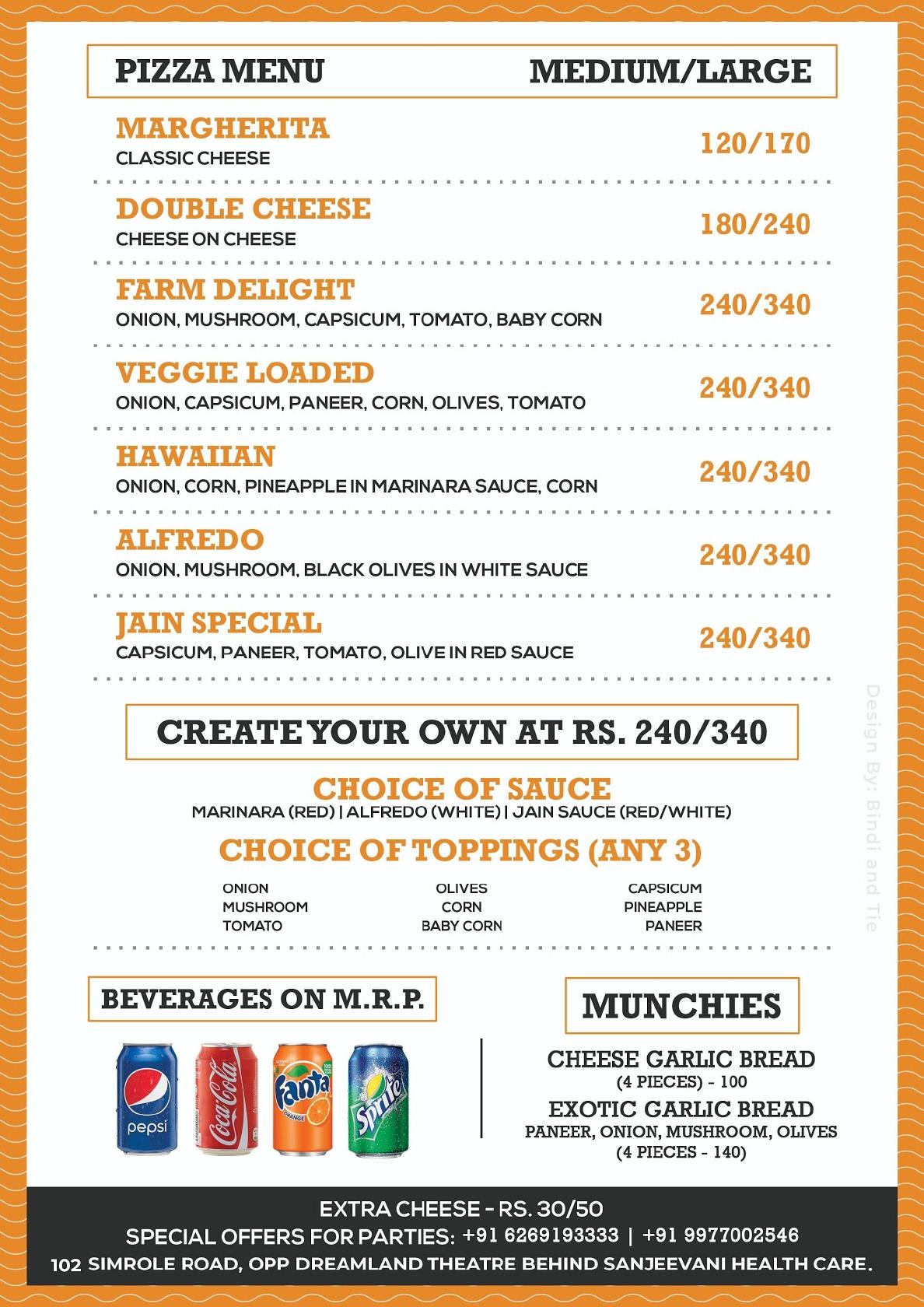 Menu at Pizza box, Indore, 102