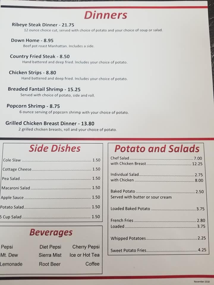 Menu at Fast Lanes & Pit Stop Restaurant, Hoopeston