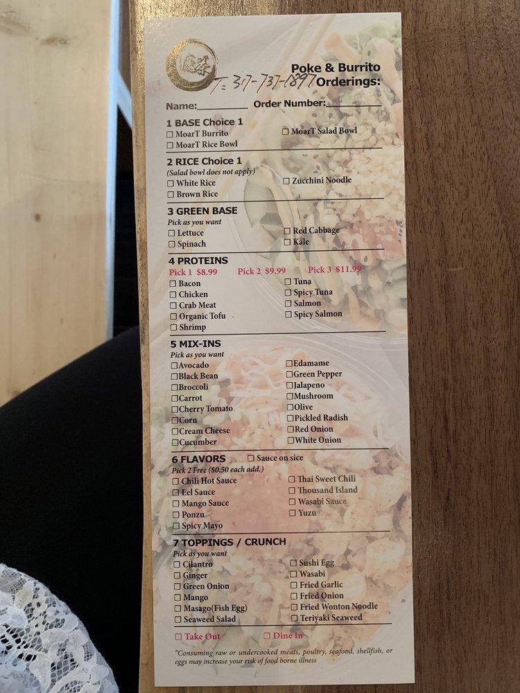 Menu at Moar Tea pub & bar, Indianapolis