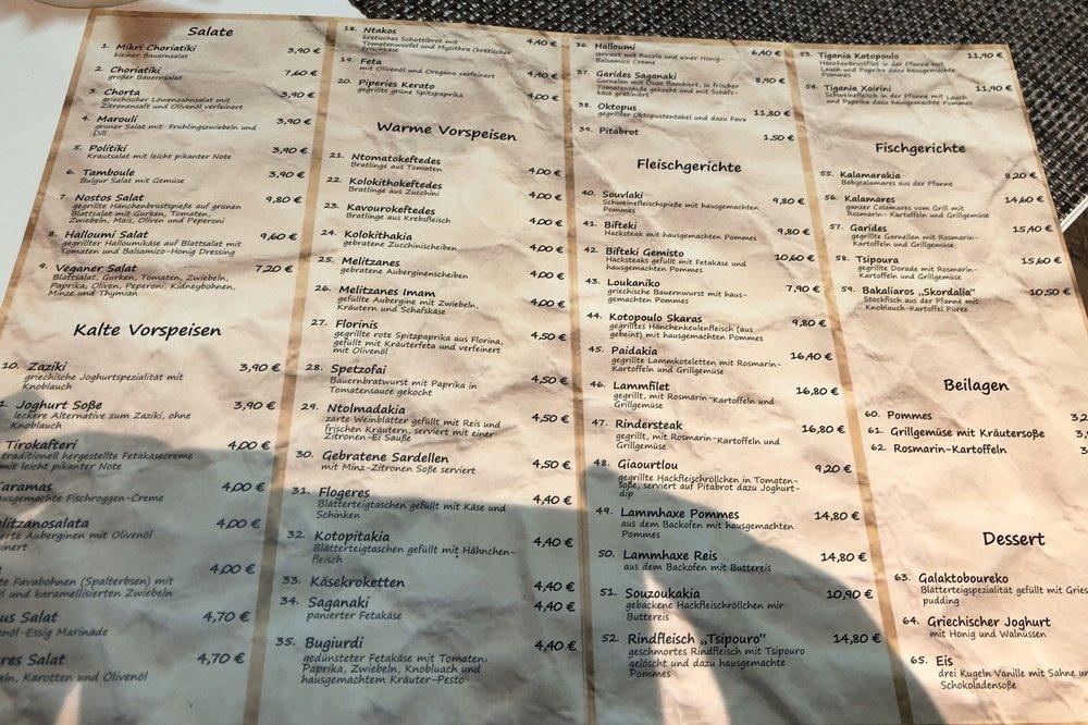 Speisekarte von Nostos mezes and more restaurant, Schorndorf